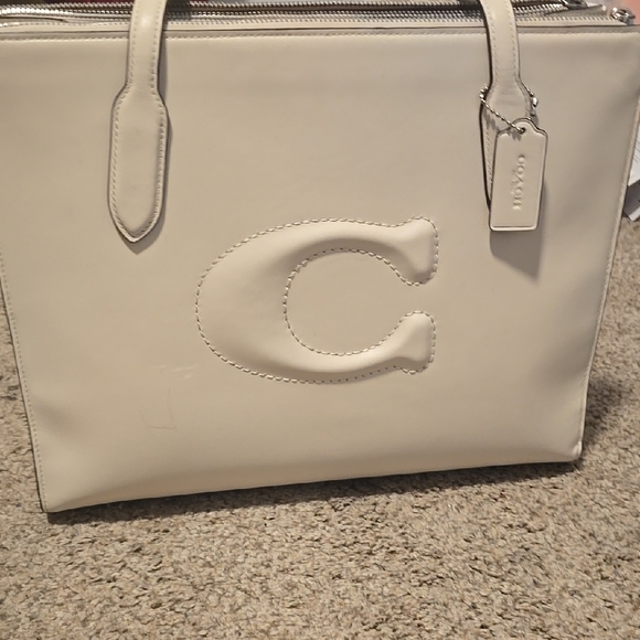 Coach | Bags | Coach Cream Tote Bag | Poshmark